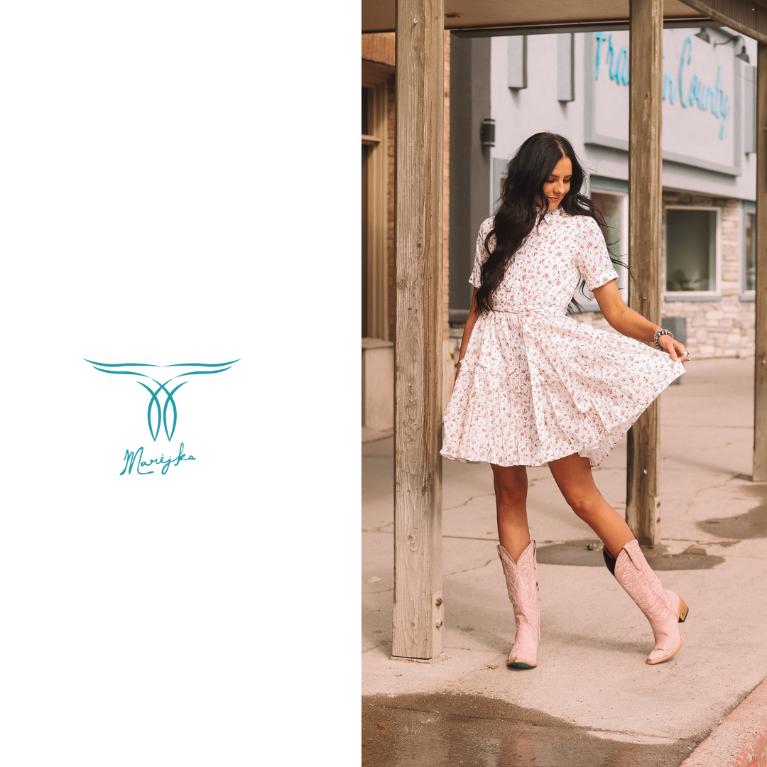 Smokeshow x Marijka Pink Cowgirl Boots Snip Toe Tall Fashion Stitch ...