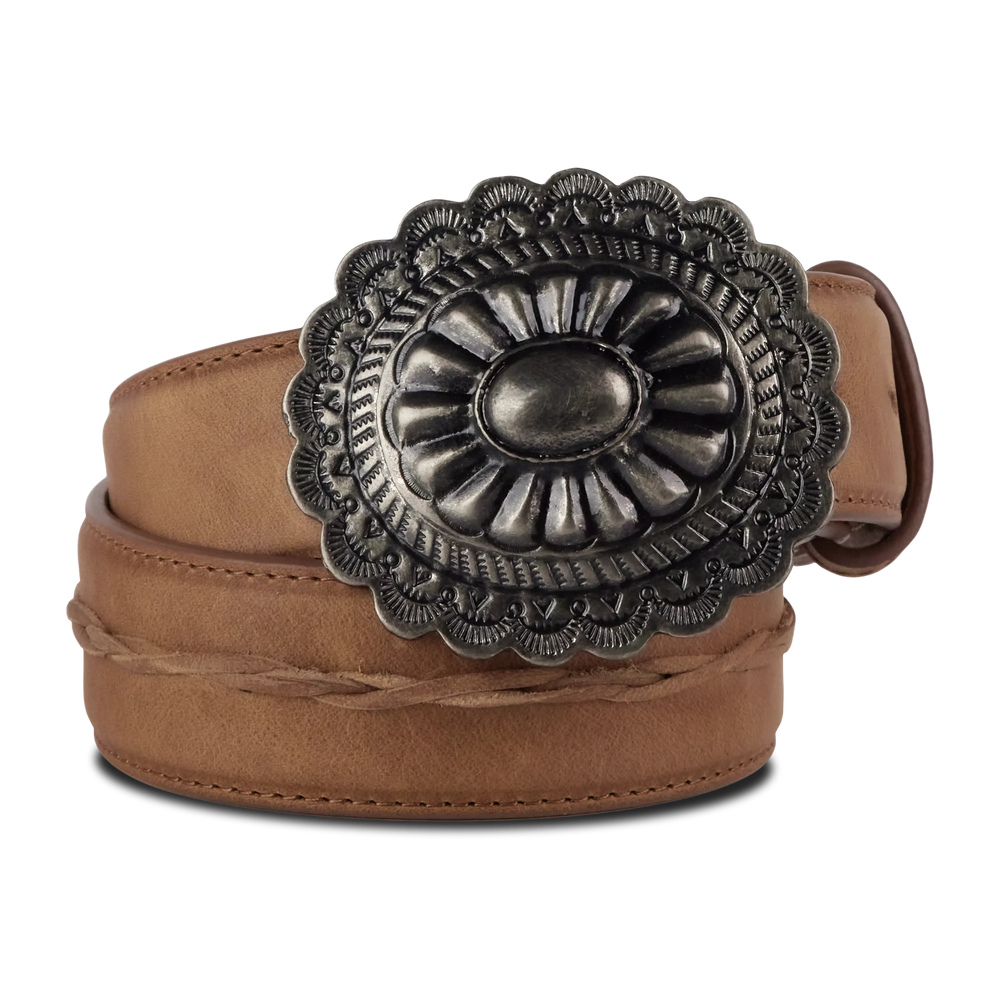 1.5 Woven Braided Belt with Round Buckle - Desert Clay