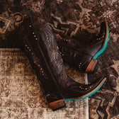 Cossette Boho Western Boot Cognac Brown Womens Cowgirl Boots Snip Toe