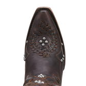 Cossette Boho Western Boot Cognac Brown Womens Cowgirl Boots Snip Toe