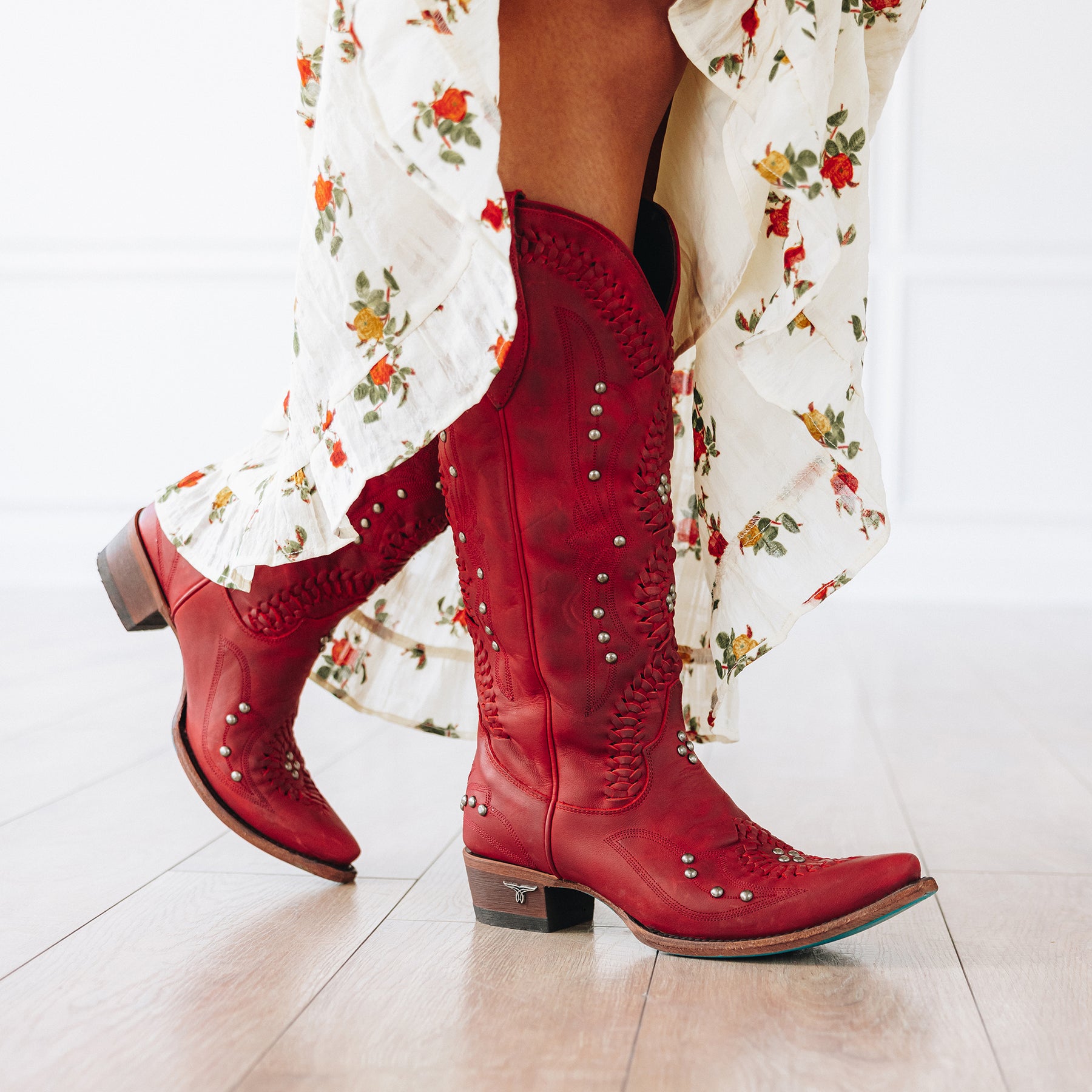 Cossette Boho Western Boot | Womens Red Cowgirl Boots Snip Toe