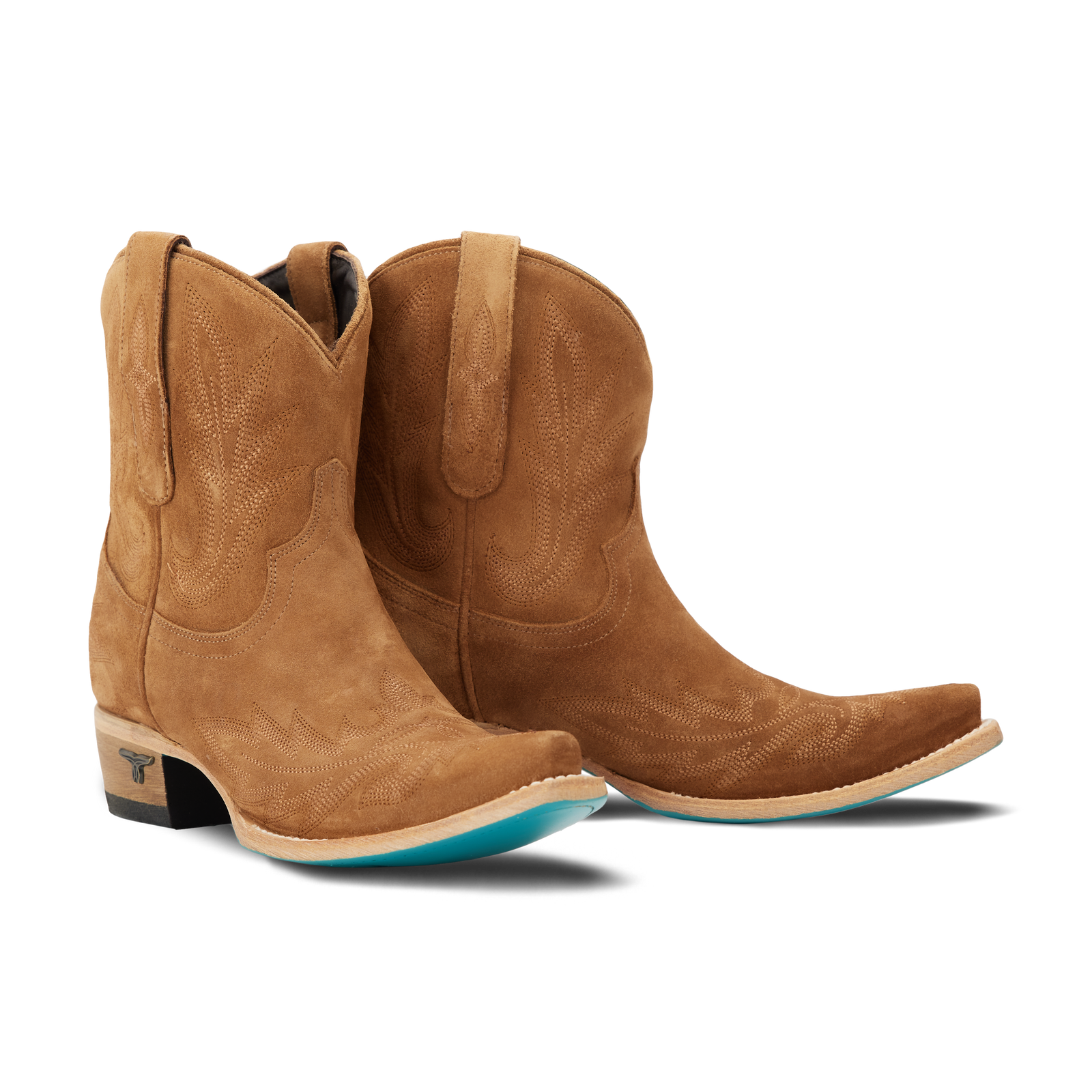 Lexington Ankle Boot Brown Suede Booties Snip Toe Women's Cowboy Boots