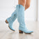 Reverie Tall Light Blue Knee High Snip Toe Boot Women's Cowboy Boots