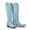 Reverie Tall Light Blue Knee High Snip Toe Boot Women's Cowboy Boots
