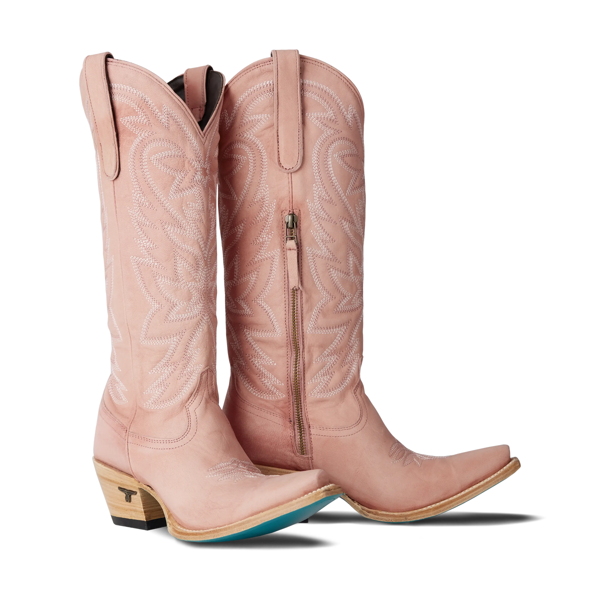 Smokeshow x Marijka Pink Cowgirl Boots Snip Toe Tall Fashion Stitch