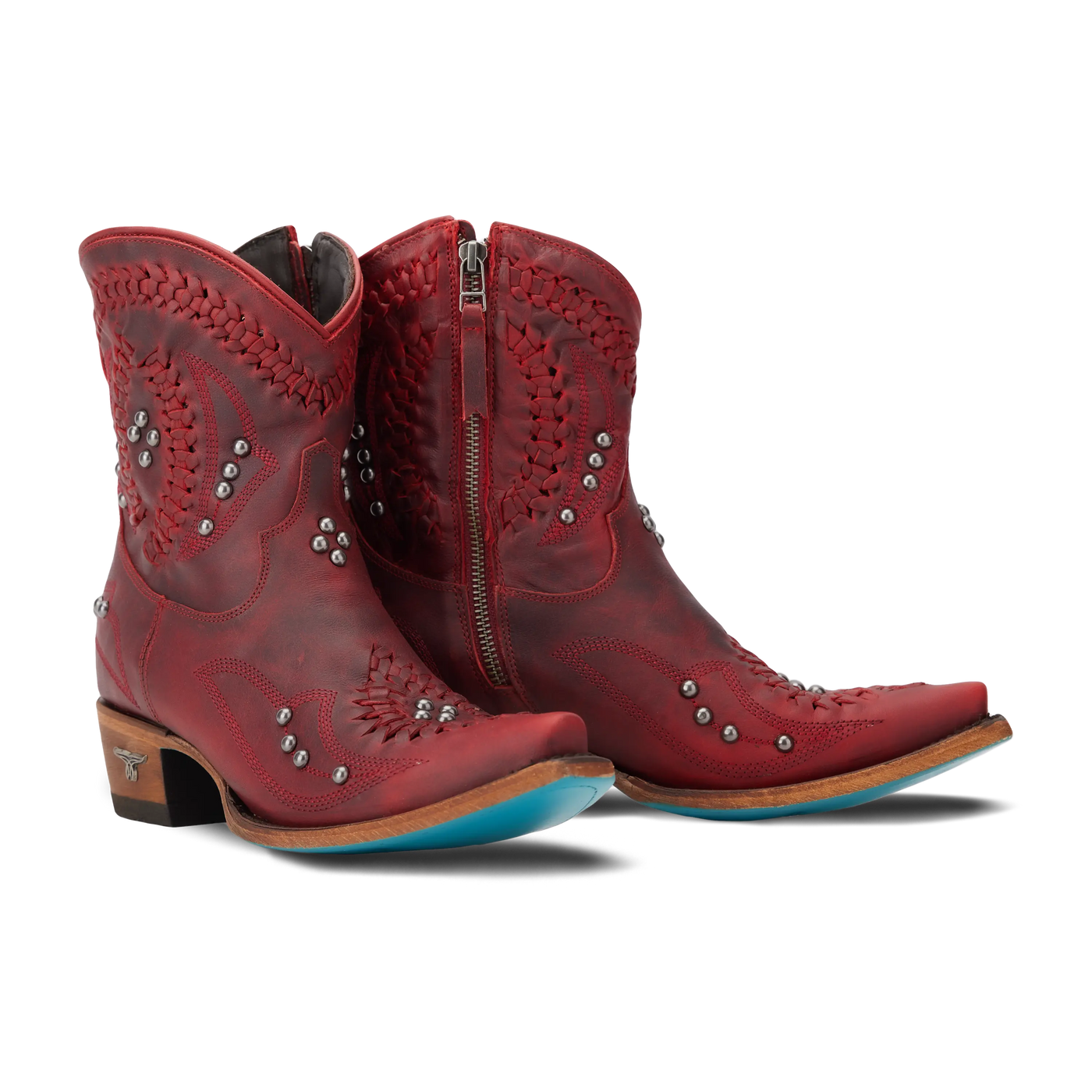 Cossette Boho Western Bootie | Red Womens Cowgirl Ankle Boot Snip Toe