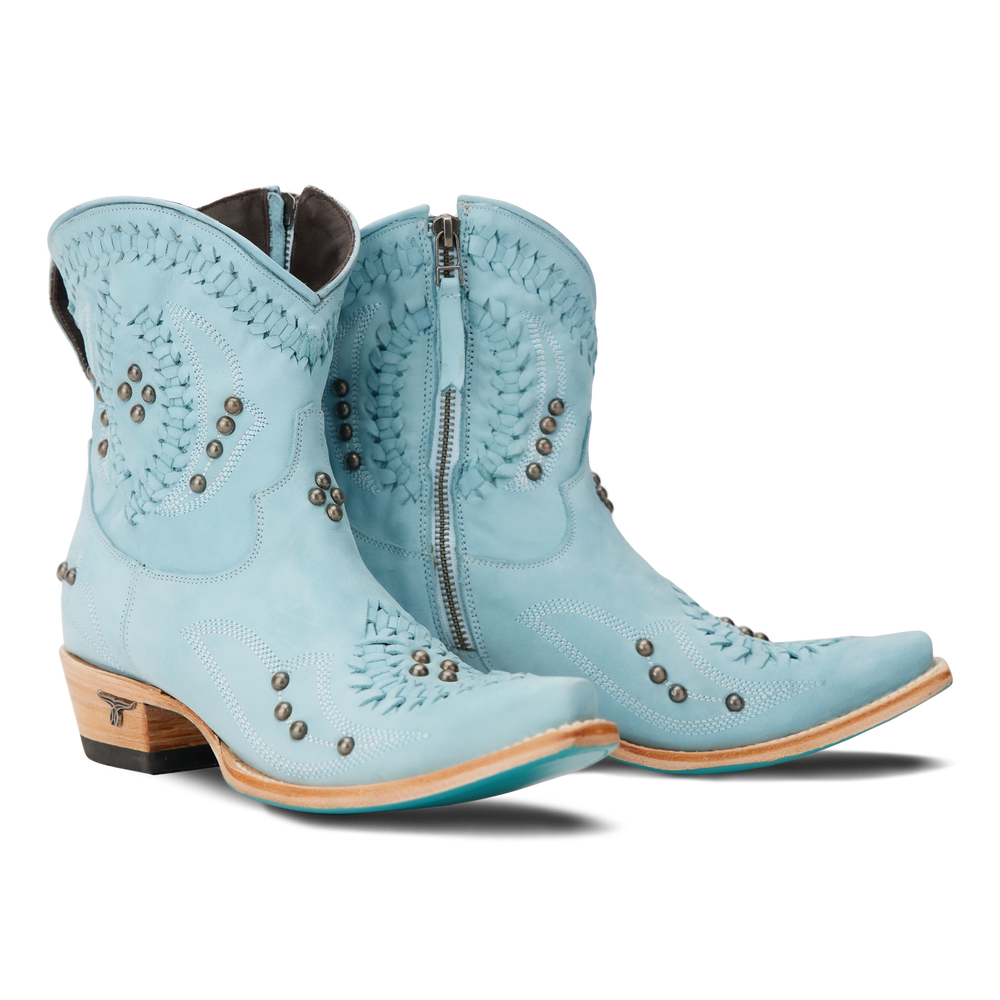 Cossette Western Bootie | Powder Blue Womens Cowgirl Ankle Boot Snip Toe