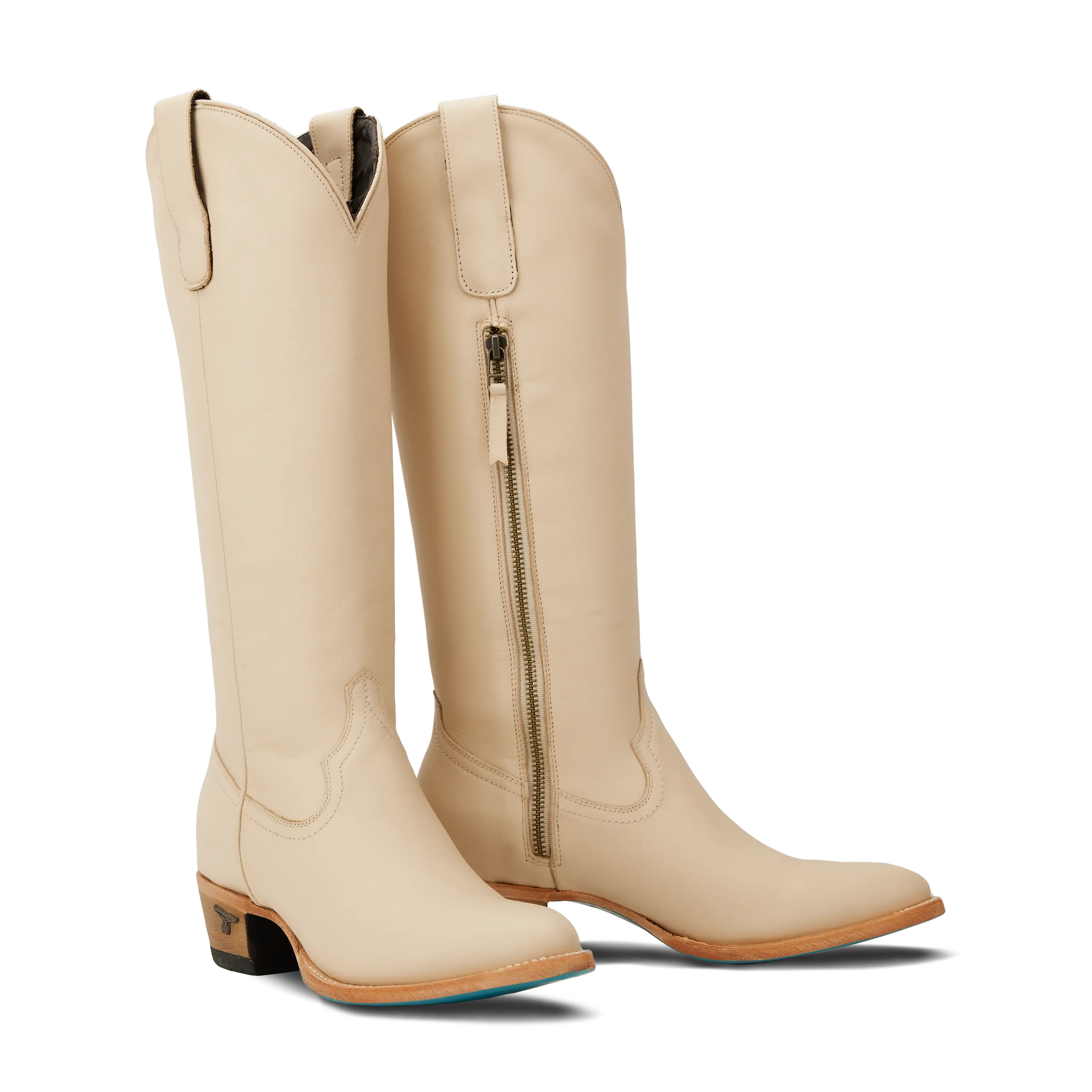 Plain Jane Boot | Womens Western Tall Boots | Round Toe Pale Ivory