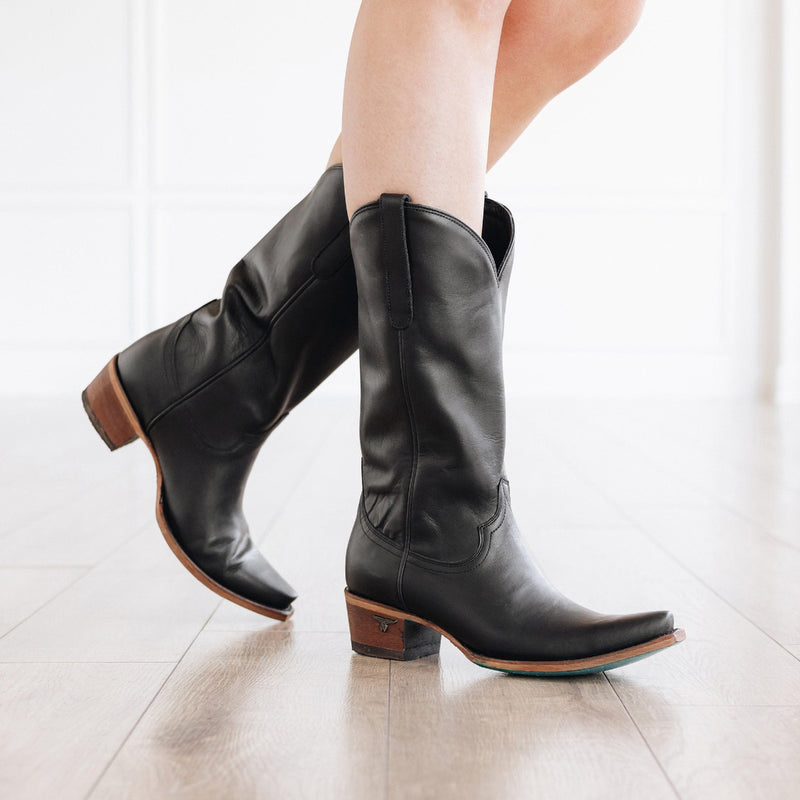 Emma Jane Boot | Jet Black Snip Toe Women's Cowboy Boots