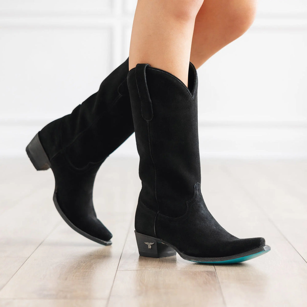Emma Jane Boot | Black Suede Snip Toe Women's Cowboy Boots