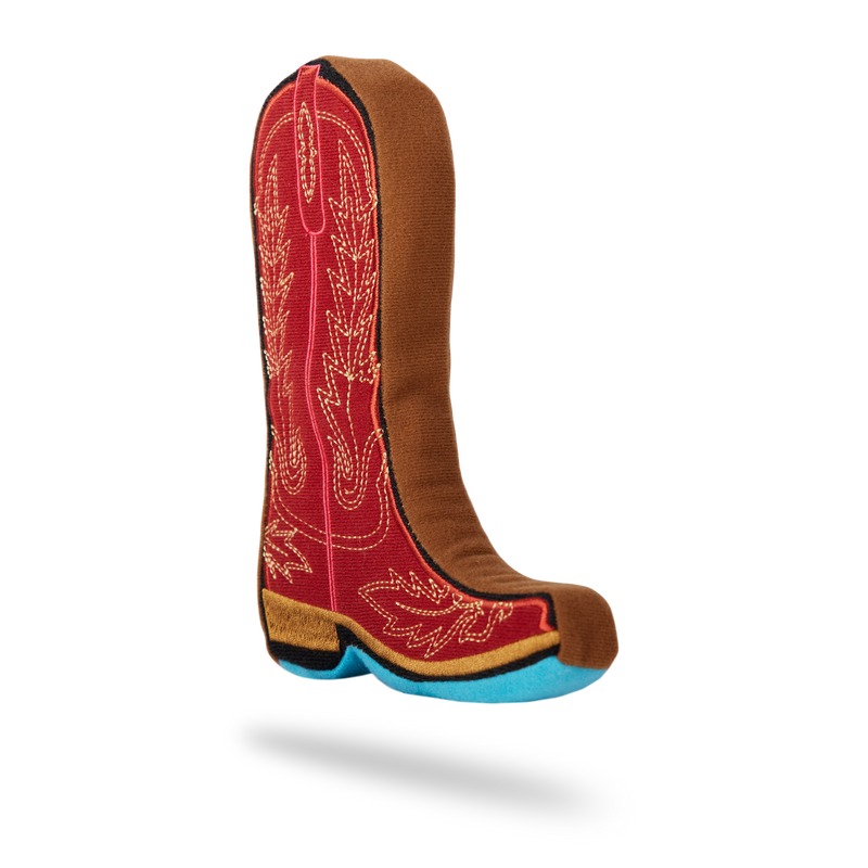 Lane Boots Dog Toy Lexington Cowboy Boot in Smoldering Ruby Red