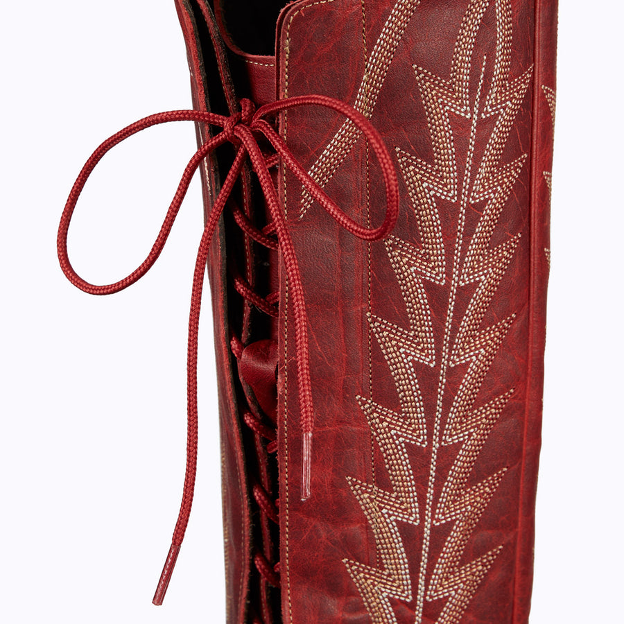 Lexington Over the Knee Boot | Snip Toe Women's Red Cowboy Boots – Lane Boots